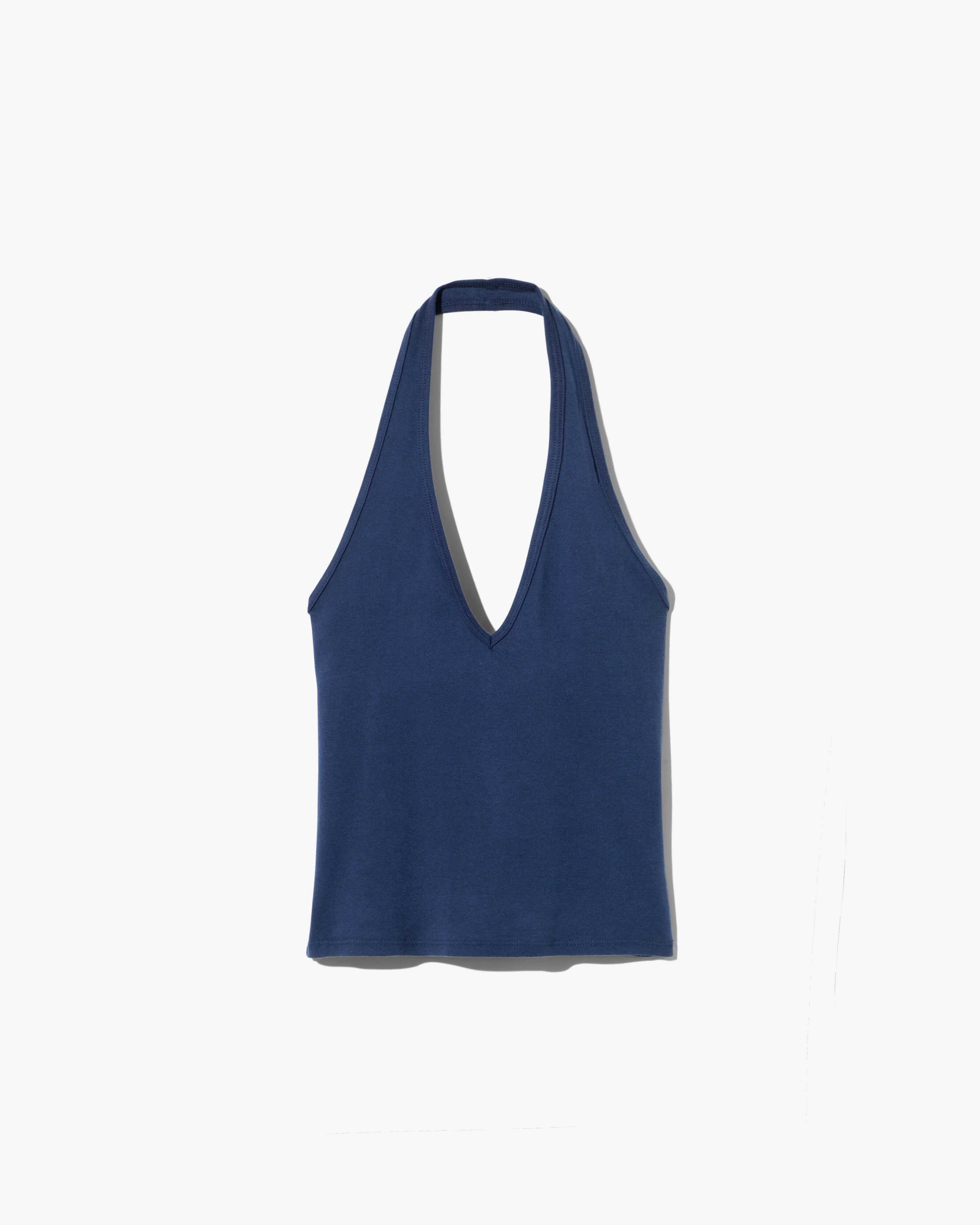 BRITT HALTER TOP | Women's Slim Ribbed V-Neck Cotton Top | Nili Lotan
